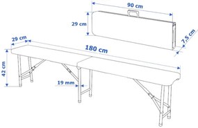 Zahradní lavice 180 cm černá