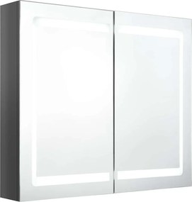 LED koupelnová skříňka se zrcadlem zářivě šedá 80 x 12 x 68 cm 326514
