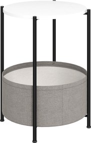 HOMCOM Odkládací stolek, konferenční stolek s látkovým košem, kulatý konferenční stolek s úložným prostorem, do obývacího pokoje, ložnice, 44 x 44 x …