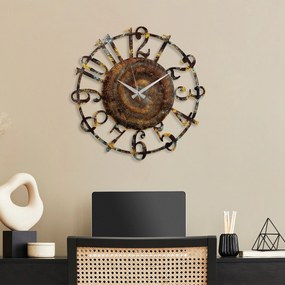 Wallexpert Dekorativní kovové nástěnné hodiny Metal Wall Clock 15 - 1, Vícebarevná