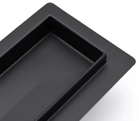 Rea PRO Black Matt, lineární odtokový žlab 60cm, vzor Greek, černá matná, REA-G8023