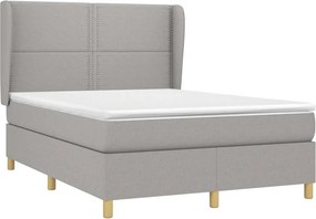 Box spring postel s matrací světle šedá 140 x 190 cm textil 3128437