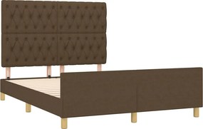 Rám postele bez matrace tmavě hnědý 140 x 190 cm textil 3125295