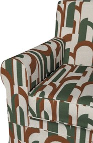 Potah na křeslo IKEA Ektorp Jennylund barva zelená látka pletený vzor, vzorované