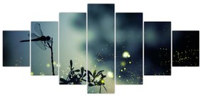 Obraz - Vážka za třpytivé noci (210x100 cm)