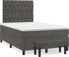 Box spring postel s matrací tmavě šedá 120 x 200 cm samet 3138014