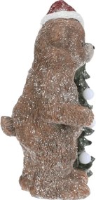 Vánoční figurka medvěda se stromkem a LED osvětlením (2 ks)