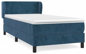 vidaXL Box spring postel s matrací tmavě modrá 100x200 cm samet