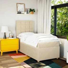 Box spring postel s matrací krémová 80 x 200 cm textil 3291888