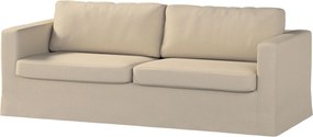 Potah na pohovku IKEA Karlstad 3-místná, nerozkládací, dlouhý barva béžová látka pletený vzor