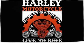 Sablio Ručník Harley-Davidson Live to ride - 50x100 cm