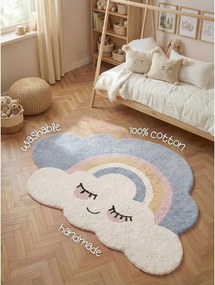 Krémový pratelný/ručně tkaný bavlněný dětský koberec 140x200 cm Snuggle Nappi – Hanse Home