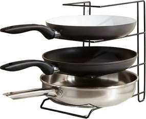 Arte Regal Držák, stojan na pokličky, pánve, desky, plechy -  3 pozice, černý KINVARA