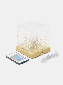 Sinsay - RGB LED dekorativní stolní lampa ve tvaru kostky s efektem tekoucí vody - clear