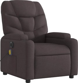 Elektrické masážní polohovací křeslo tmavě hnědé textil 3204589