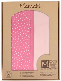 Mamatti Dětská oboustranná bavlněná deka, 80 x 90 cm, Princezna Puntík - růžová