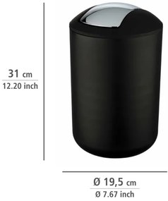 WENKO 21212100 - Koš BRASIL 19,5x31 cm černá/lesk. chrom