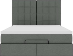 Osmanský rám postele s matrací tmavě šedá 140x190cm textil 3313155