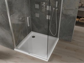 Mexen Omega posuvný sprchový kout 100 x 100 cm, chromový profil, čiré sklo + Slim sprchová vanička, 825-100-100-01-00-4010