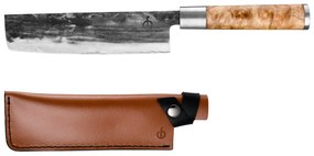 Ručně vyráběné nože z oceli Forged | Sun System Japonský nůž na zeleninu s koženým pouzdrem VG10