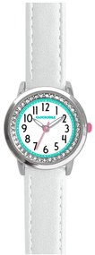 Bílé třpytivé dívčí hodinky se kamínky CLOCKODILE SPARKLE CWG5090