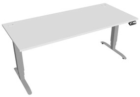 Elektr. nastavitelný stůl 180x80 s pamětí - HOBIS MOTION MS 3M 1800 Dekor stolové desky: bílá, Barva kovové podnože: stříbrná