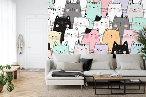 Fototapeta Barevné Kreslené Kočky Samolepící tapety 360x240