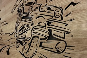 Li-Go "Motorkáři" světelný obraz 230V 120x50 cm provedení povrchu: dub světlý