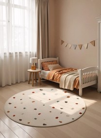 Hanse Home, AKCE: 160x160 (průměr) kruh Dětský koberec Adventures 106210 Cream Multicolor kruh, bílá, dětský pokoj