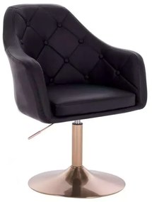 LuxuryForm DESIGN Křeslo ANDORA na zlatém talíři - černé