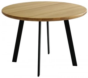 Kulatý jídelní stůl Rondo s masivní dubovou deskou 900 mm