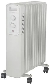 Olejový radiátor, 3 stupně výkonu, max 2500W, termostat, 11 žeber, na kolečkách