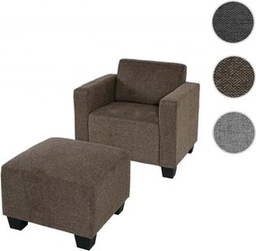 Modulární 4místná rozkládací pohovka Lyon, látka/textil ~ hnědá