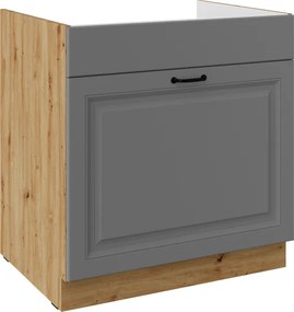 Kuchyňská skříňka Stilo 80 ZL 1S BB korpus dub artisan, dvířka šedá DUST