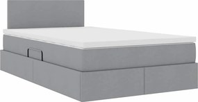 Postel s úložným prostorem a matrací Světle šedá 120 x 200 cm 3370437