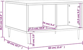 vidaXL Konferenční stolek 60x50x36,5 cm kompozitní dřevo [830532] Barva: šedá sonoma