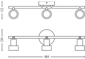Philips - Bodové svítidlo CONDUIT 3xGU10/5W/230V černá/mosaz