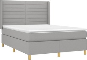 Box spring postel s matrací světle šedá 140 x 200 cm textil 3132073