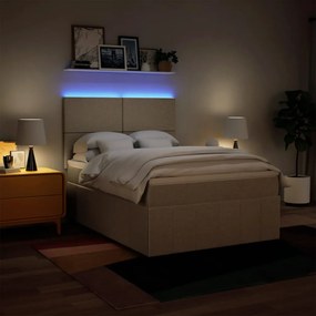 Box spring postel s matrací krémová 140x190 cm textil 3293961