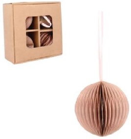 Bestent Dekorační papírové ozdoby Růžové 7cm 4ks
