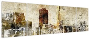 Obraz - Umělecky ztvárněné město (170x50 cm)