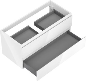 Mexen Orio, koupelnová skříňka 100 cm, 2 zásuvky, bílá lesklá, 91A10-10047-2-BFF00