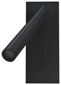 Černé nástěnné svítidlo SULION Clara, výška 16,5 cm