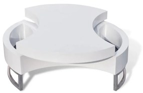 vidaXL Konferenční stolek nastavitelný bílý s vysokým leskem