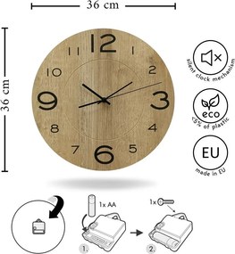 Nástěnné hodiny ø 36 cm Hugo – Styler