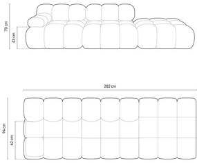 Světle šedá modulární pohovka z textilie bouclé 288 cm Bellis – Micadoni