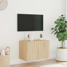 vidaXL Nástěnná TV skříňka s LED osvětlením 60x35x41 cm [837306] Barva: hnědý dub