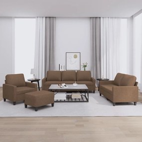 4dílná sedací souprava s poduškami hnědá textil 3201439
