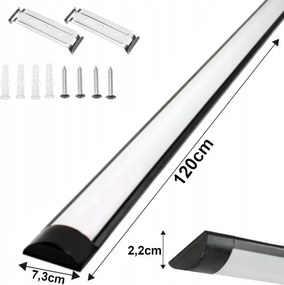 BERGE 4x LED garážová lampa 120cm 36W 3600lm černá 4500k