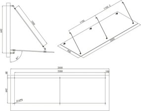 Vchodová skleněná stříška DOPORRO - komplet vel. 120-250cm Velikost: 160
